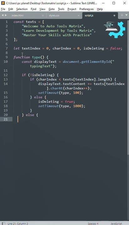 Create Auto Typing Text Effect Using Html Css And Javascript Youtube