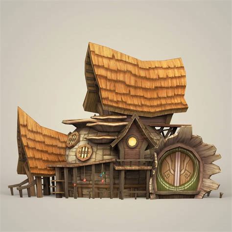 Fantasy Wooden Hut 3d Model By 3dseller