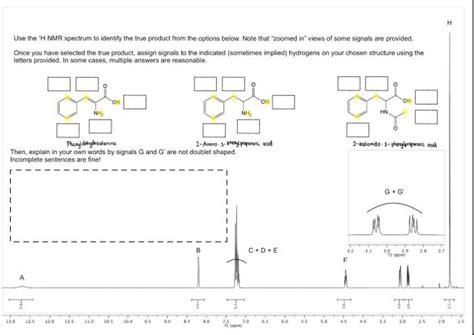 Solved Use The H NMR Spectrum To Identity The True Product Chegg Com