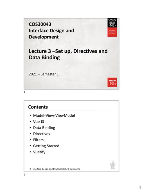 cos30043 lecture 03 set up directives and data binding lecture 3