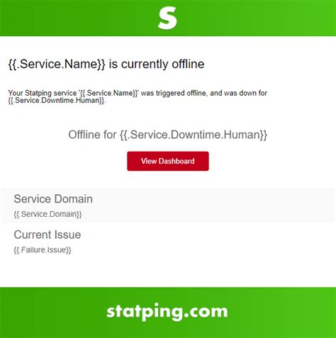 email notification service downtime doesn t match web dashboard · issue