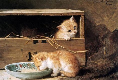 Les Trois Orphelins The Three Orphans Cats And Kittens Cats Cat Art