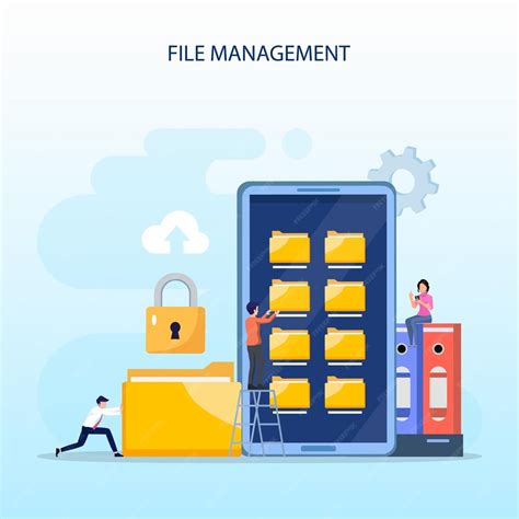 Premium Vector File Management Administration Folder Gallery Corporate Office Paperwork Flat