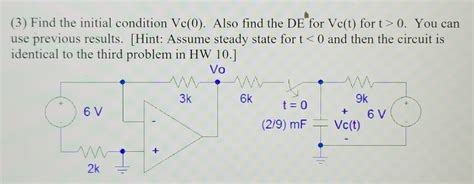 solved 3 find the initial condition vc 0 also find the