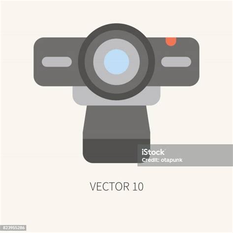 일반 평면 색상 벡터 컴퓨터 부품 아이콘 웹 카메라 만화입니다 디지털 게임 및 비즈니스 사무실 Pc 데스크톱 장치입니다 혁신 가제트입니다 인터넷입니다 일러스트 레이 션 및