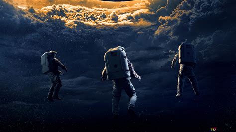 Moonfall 2022 Movie Astronauts In The Sky Walk Mystery Light 6k