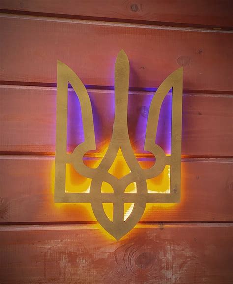 Настенный декор Герб Украины 500х320см с подсветкой сине желтой 1 640 грн Витвори майстрів