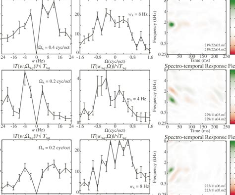 Three Examples Of Spectro Temporal Transfer Function Sections