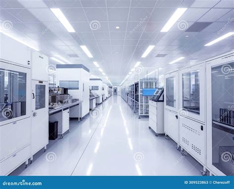 Bright Semiconductor Manufacturing Lab Room Stock Image Image Of Digital Semiconductor 309523863