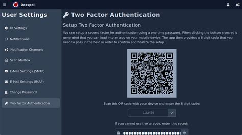 Two-Factor Authentication - Docspell Documentation