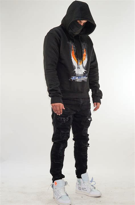 Flutter Hoody Built In Facemask Stealth London