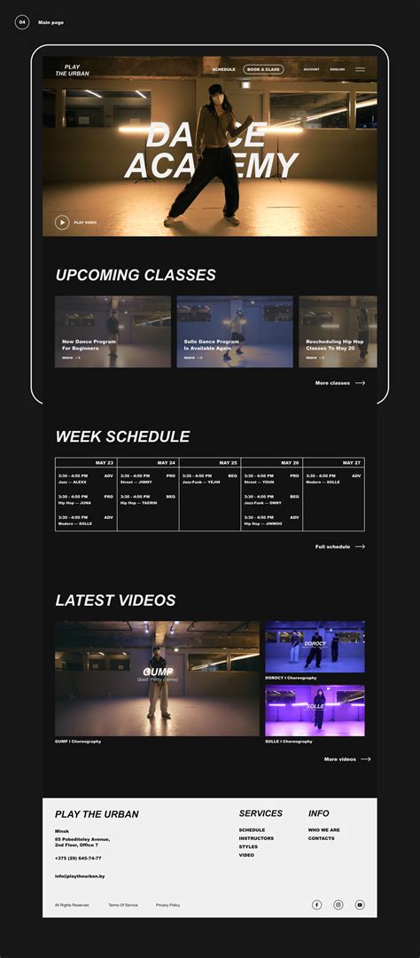 Dance Academy Website Concept Play The Urban Dance Studio Design