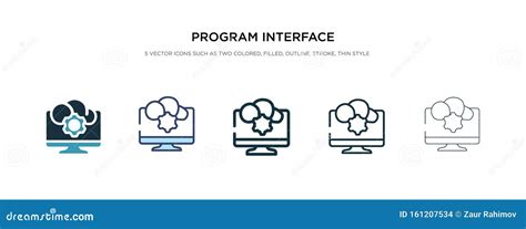 Program Interface Icon In Different Style Vector Illustration Two Colored And Black Program