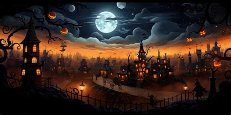 Premium Photo Halloween Town Background