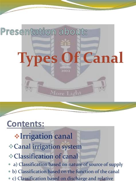 Classification Of Canal Pdf Canal Drainage Basin