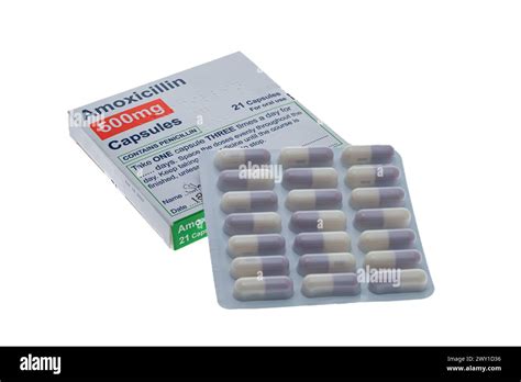 A Generic Box Of Amoxicillin An Antibiotic Medication With A Blister