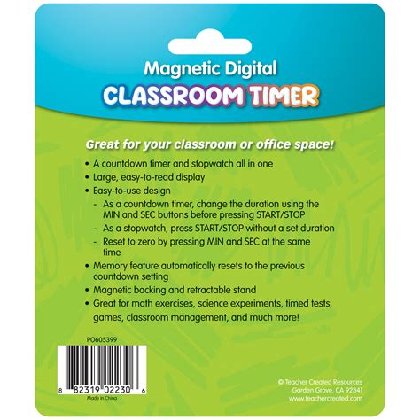 Magnetic Digital Classroom Timer Black The Teachers Lounge