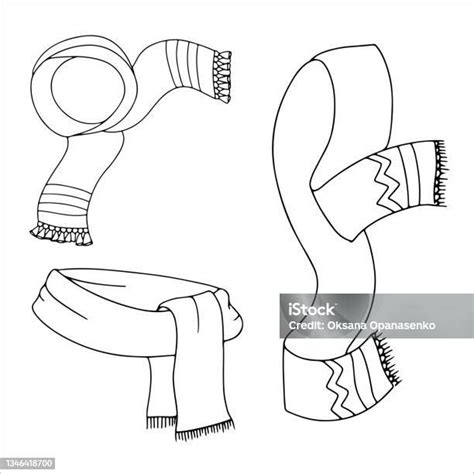 귀여운 낙서 스카프 겨울 옷 흰색 배경에서 격리된 벡터 그림입니다 12월에 대한 스톡 벡터 아트 및 기타 이미지 12월 겨울 귀여운 Istock