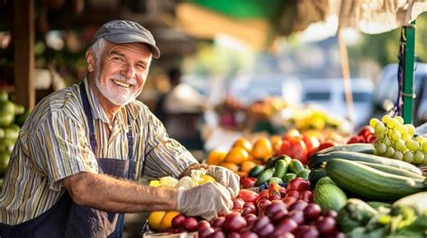 Free Smiling Market Vendor Image Market Vegetables Smiling