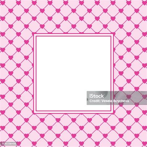 하트 패턴 배경 텍스트 사각형의 형태로 프레임 발렌타인과 어머니의 날 인사말 카드핑크 레드 색상 배너 초대 또는 레이블 3월에 대한 스톡 벡터 아트 및 기타 이미지 Istock