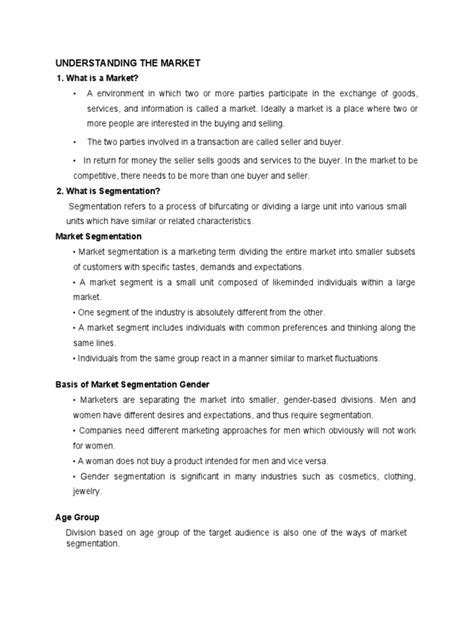 Week 7 Understanding The Market Pdf Market Segmentation Marketing