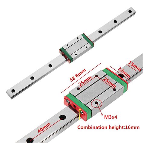 Machifit 300mm Length Mgn15 Linear Rail Guide With Mgn15h Linear Rail Block Cnc Tool Sale
