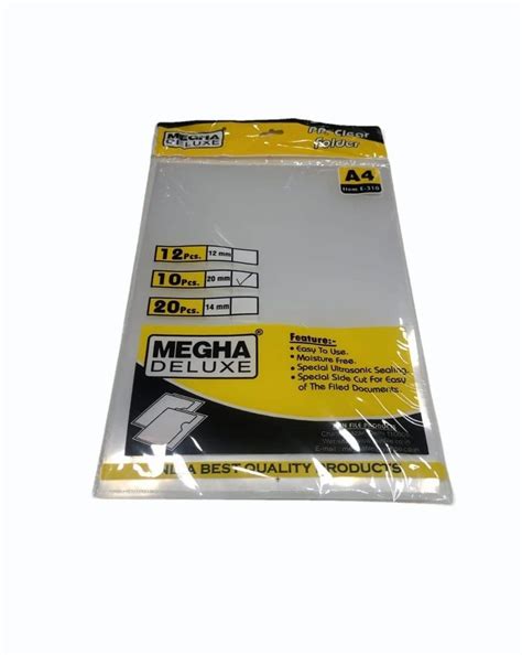Plastic L Folder A4 At ₹ 5 5 Piece L Folder Manufacturer Megha Files In New Delhi Id