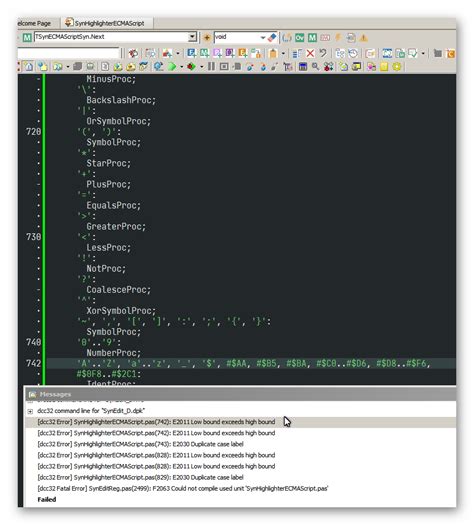 A Range Error When Compiling With Delphi 104 · Issue 157 · Syneditsynedit · Github