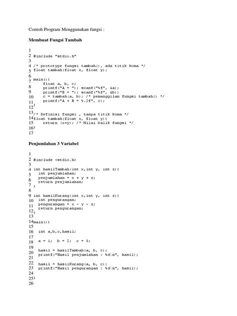 Contoh Program Bahasa C Pdf