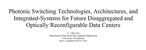 Ogawa Tadashi On Twitter Photonic Switching Technologies Architectures And Integrated