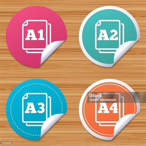 용지 크기 표준 아이콘 문서 기호까지 0명에 대한 스톡 벡터 아트 및 기타 이미지 0명 굽은 규모 Istock