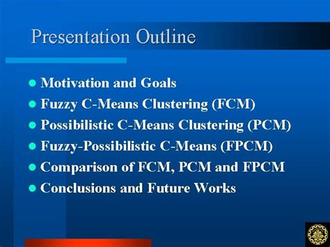 Fuzzy Cmeans Clustering Course Project Presentation Mahdi Amiri