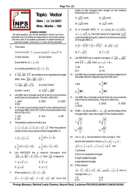 SOLUTION Vector Test Paper Studypool