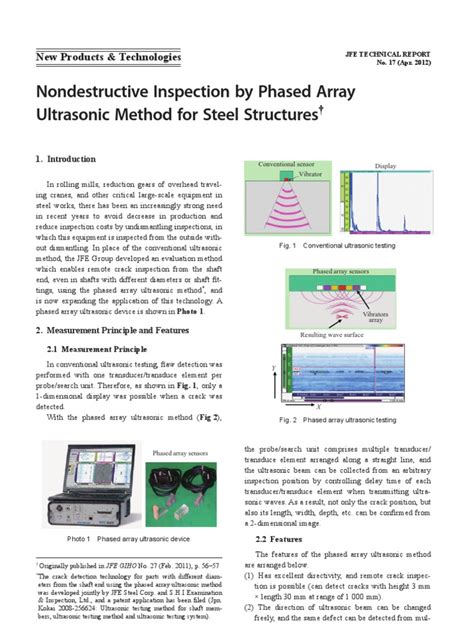 Pdf Nondestructive Inspection By Phased Array Ultrasonic Method For