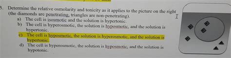 Solved 3 Determine The Relative Osmolarity And Tonicity As