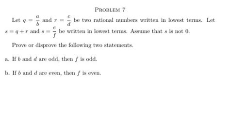 Solved Let Q Ba And R Dc Be Two Rational Numbers Written In Chegg Com