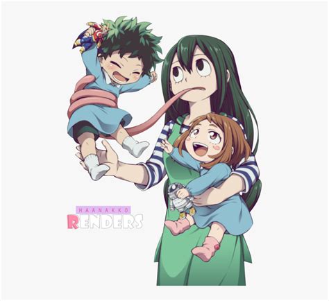 Render Tsuyu Asui Ochako Uraraka Izuku Midoriya Tsuyu Asui X Izuku