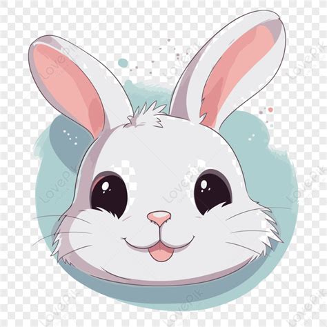 귀여운 토끼 얼굴 벡터만화클립 아트상표 Png 일러스트 무료 다운로드 Lovepik