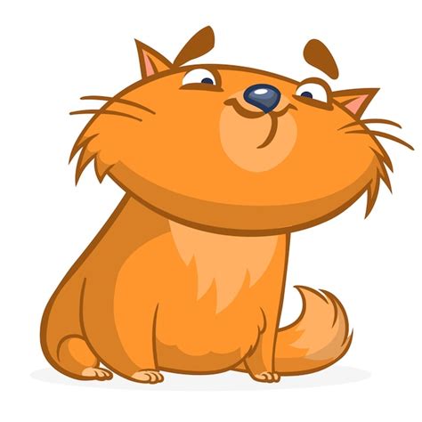 귀 엽 고 재미있는 만화 고양이 벡터 일러스트 레이 션 프리미엄 벡터