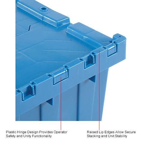 Global Industrial™ Plastic Attached Lid Shipping And Storage Container 21