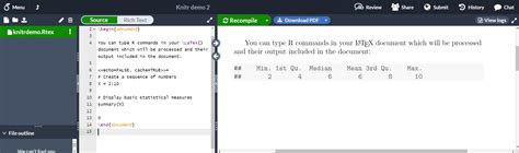R Code Knitr Overleaf Docs