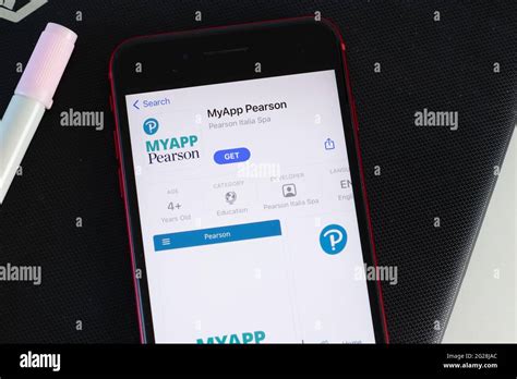 New York Usa 1 June 2021 Myapp Pearson Mobile App Logo On Phone Screen Close Up Icon