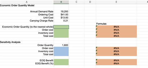 Solved Economic Order Quantity Model Begin Tabular Rrrr