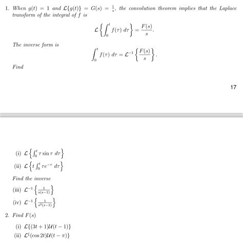 solved 3 7when g t 1 ﻿and l{g t } g s 1s ﻿the convolution