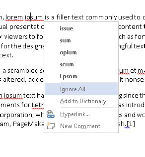 Windows Ignore All The Spelling Errors In A Selection In Microsoft Word Super User