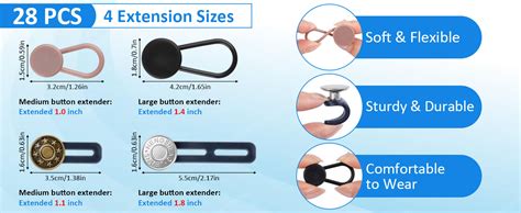 28 Pcs Button Extenders For Jeans Waist Extender For Jeans