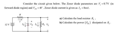 Solved Consider the circuit given below. The Zener diode | Chegg.com