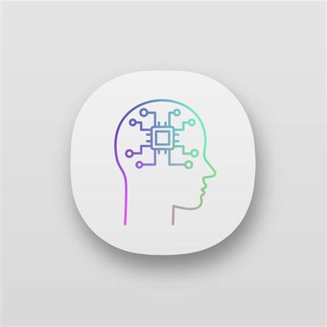 Artificial Intelligence App Icon Ui Ux User Interface Robot Human