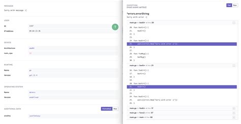 No Stacktrace In Ui When Panics Are Sent · Issue 11 · Getsentrysentry