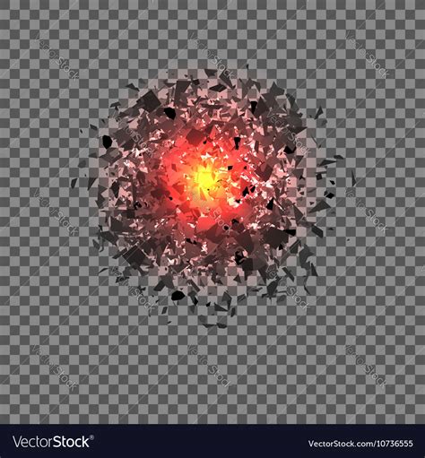 Explosion Cloud Of Grey Pieces Royalty Free Vector Image